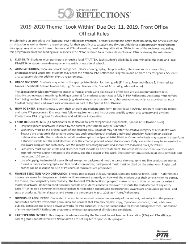 Everything You Need To Know About The 2019-2020 Reflections Art Program ...