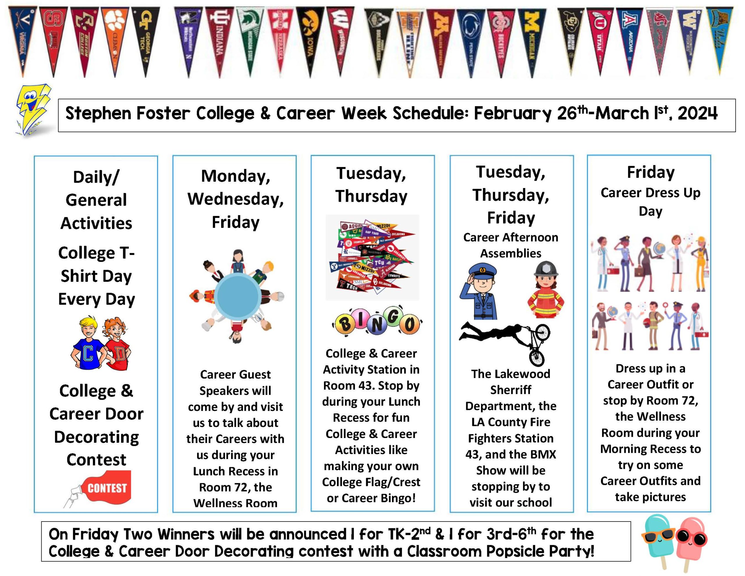 College and career week 2/26 – 3/1/24 | Stephen Foster Elementary PTA
