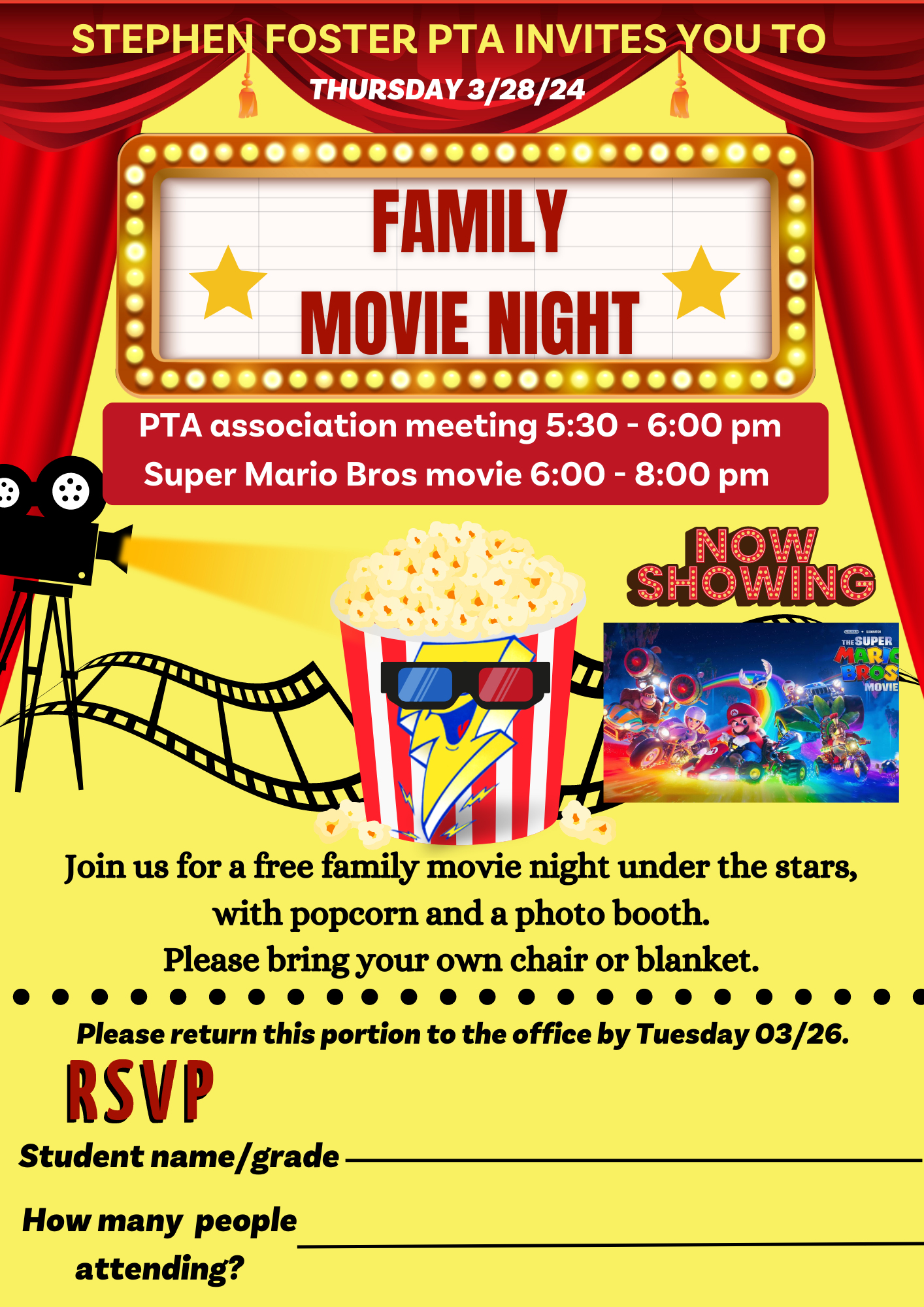 PTA Association Meeting and Family Movie Night 3/28 | Stephen Foster ...