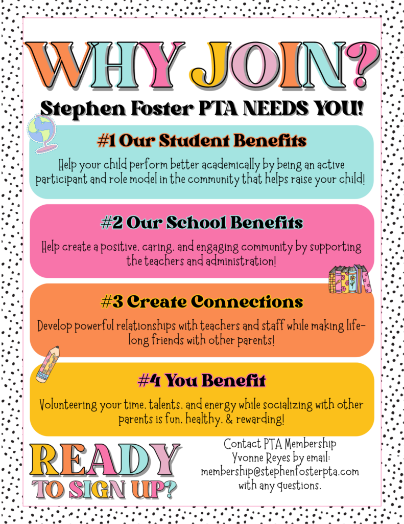 2024 – 2025 PTA Membership | Stephen Foster Elementary PTA